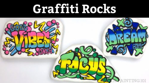 Graffiti inspired rock painting tutorial - Rock Painting 101
