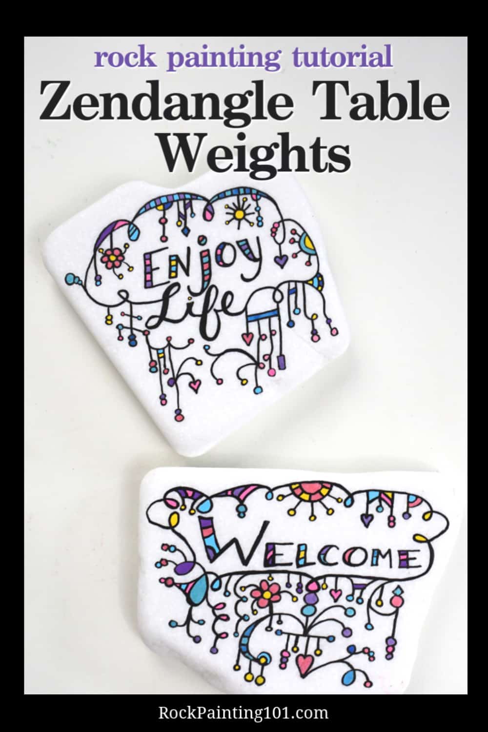 Easy Rock Tablecloth Weights DIY - Rock Painting 101