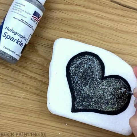 How to make space rocks with holographic acrylic paint