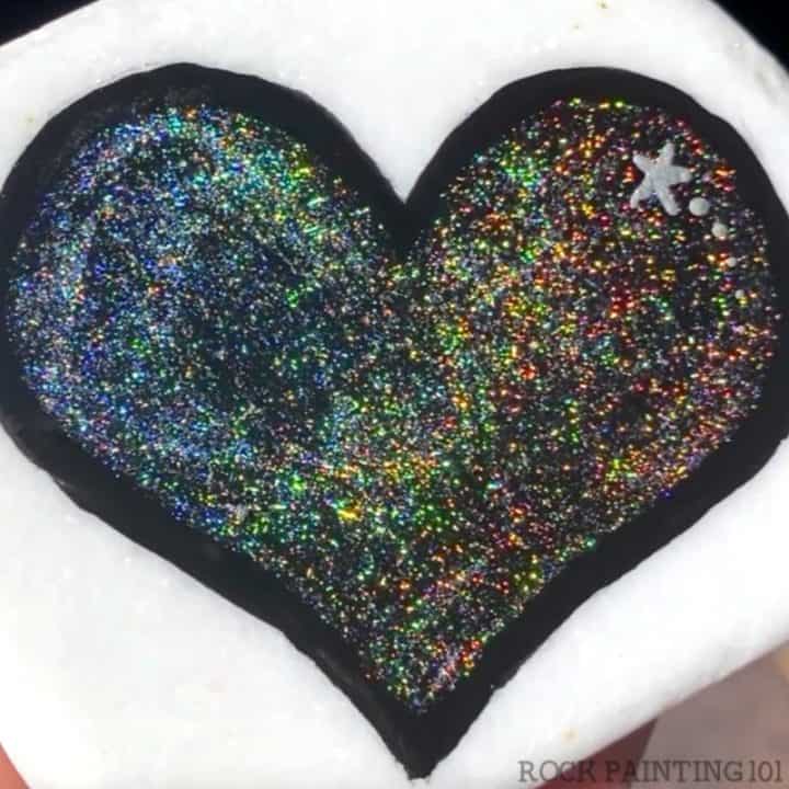 How to make space rocks with holographic acrylic paint