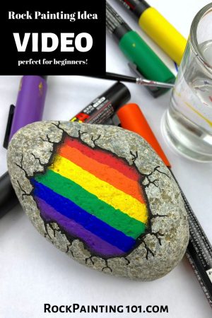 How to paint a broken rock rainbow - Rock Painting 101