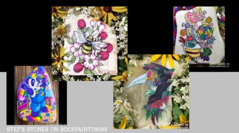 How to Paint Tie Dye Rocks with Alcohol Ink - Rock Painting 101