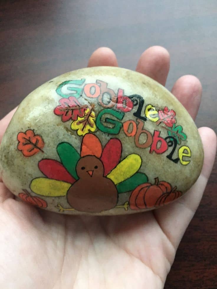 18 easy turkey painted rocks to create this Thanksgiving