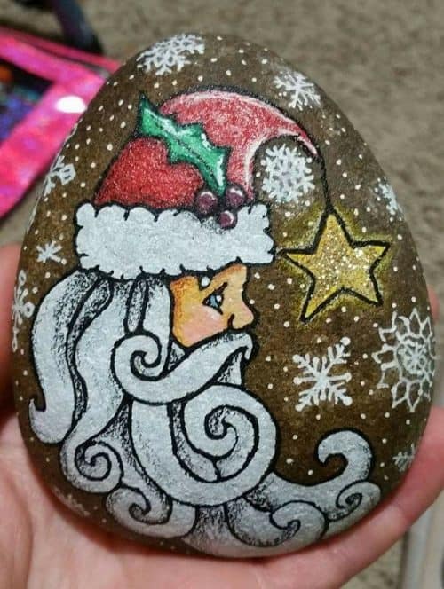 18 Santa Painted Rocks to paint this Christmas - Rock Painting 101