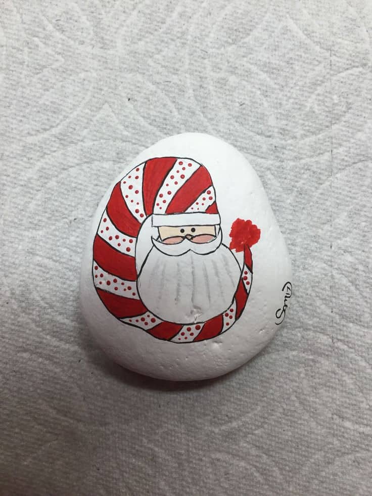 18 Santa Painted Rocks to paint this Christmas - Rock Painting 101