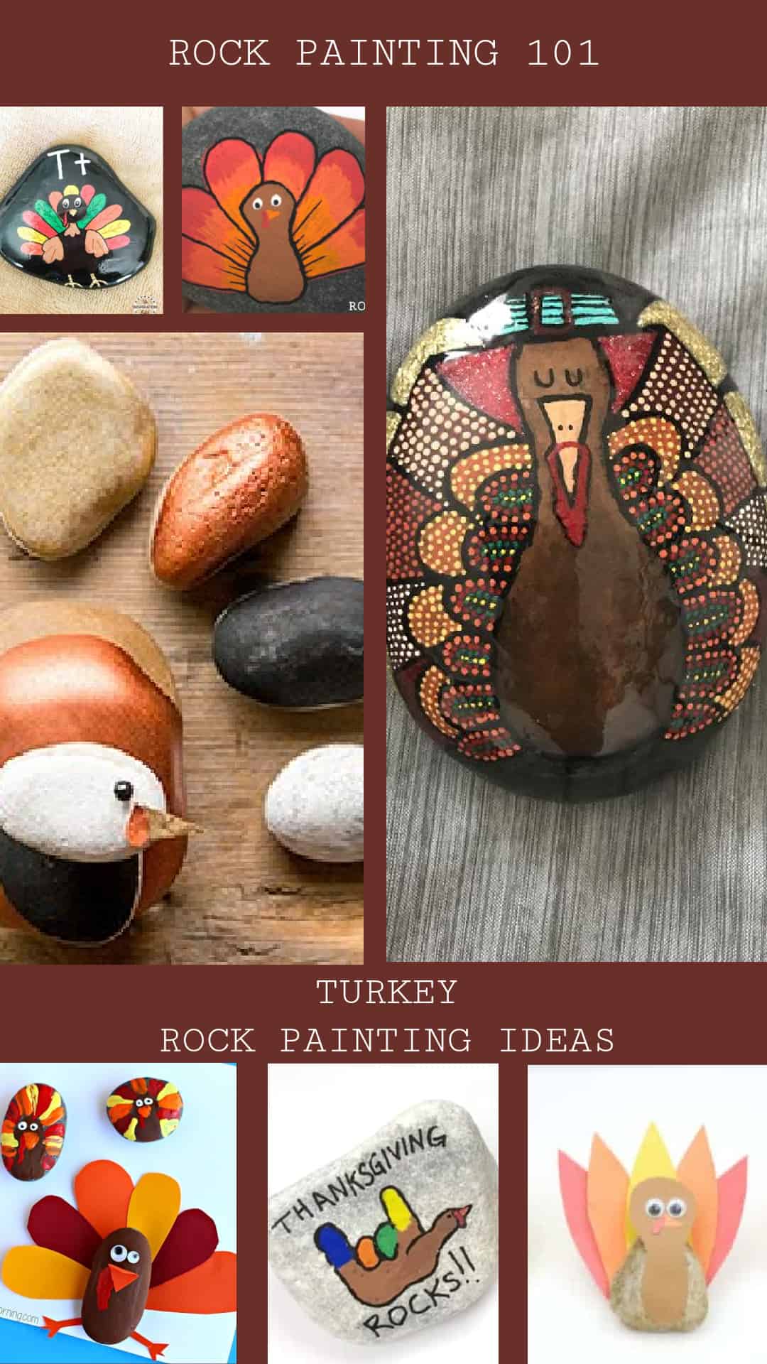 18 easy turkey painted rocks to create this Thanksgiving