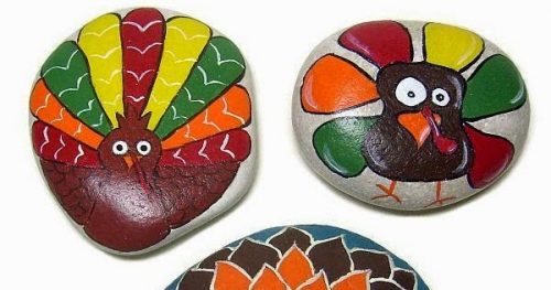 18 easy turkey painted rocks to create this Thanksgiving