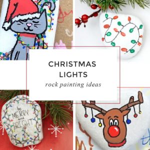 9 easy ideas for Christmas lights painted on rocks - Rock Painting 101