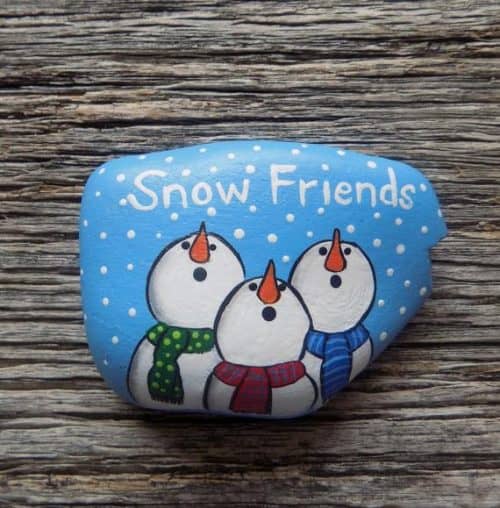 10 easy Snowman Painted Rocks - Rock Painting 101