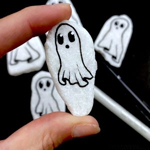 How to Paint a Simple Ghost Rock - Rock Painting 101