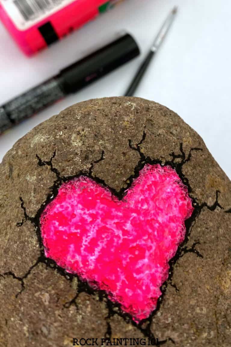 How to Paint a Broken Rock Heart Tutorial - Rock Painting 101