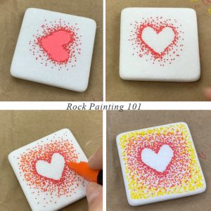 How to Paint a Pointillism Heart Design in Fall Colors - Rock Painting 101