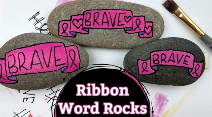 How to Paint a Ribbon Word Rock - Rock Painting 101