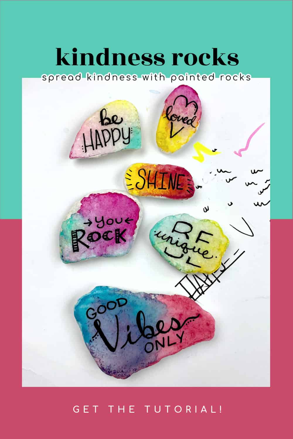 Faux Watercolor Base Coats with Simple Word Rock Designs - Rock ...