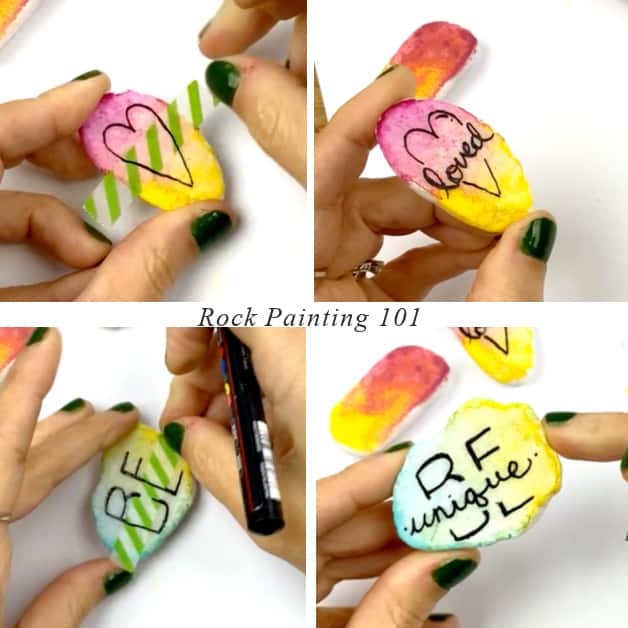Faux Watercolor Base Coats with Simple Word Rock Designs - Rock ...