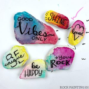 Faux Watercolor Base Coats with Simple Word Rock Designs - Rock ...