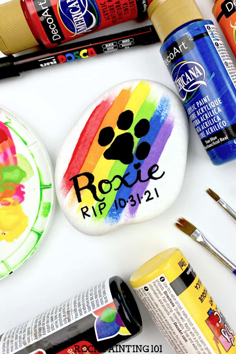 How to Make a Painted Memorial Stone for a Pet - Rock Painting 101