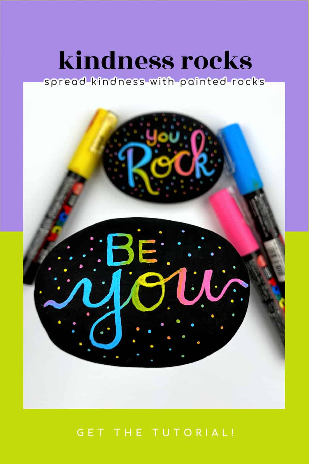 How to Paint Blended Hand Lettering Word Rocks - Rock Painting 101