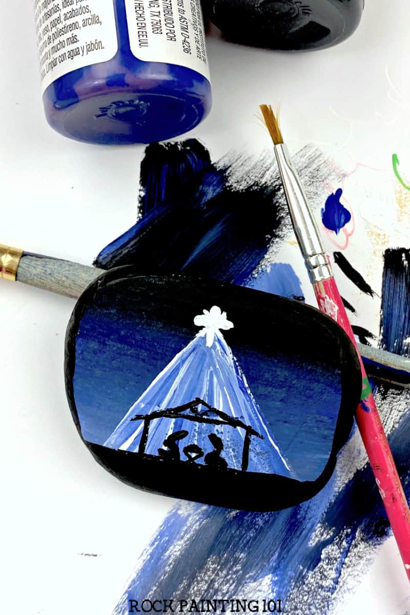 How to Paint a Nativity Scene with Acrylic Paint - Rock Painting 101