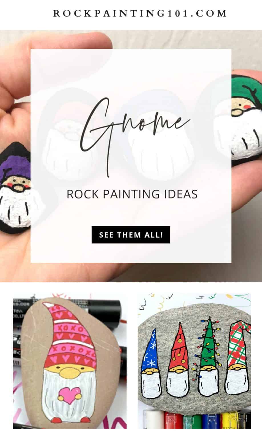 8 Easy to Paint Gnome Rocks to Inspire You - Rock Painting 101