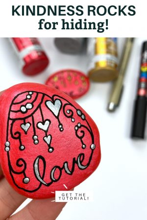 How to Create a Cursive Love Dangle Design - Rock Painting 101