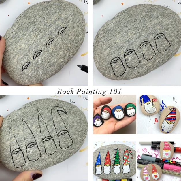 8 Easy to Paint Gnome Rocks to Inspire You - Rock Painting 101