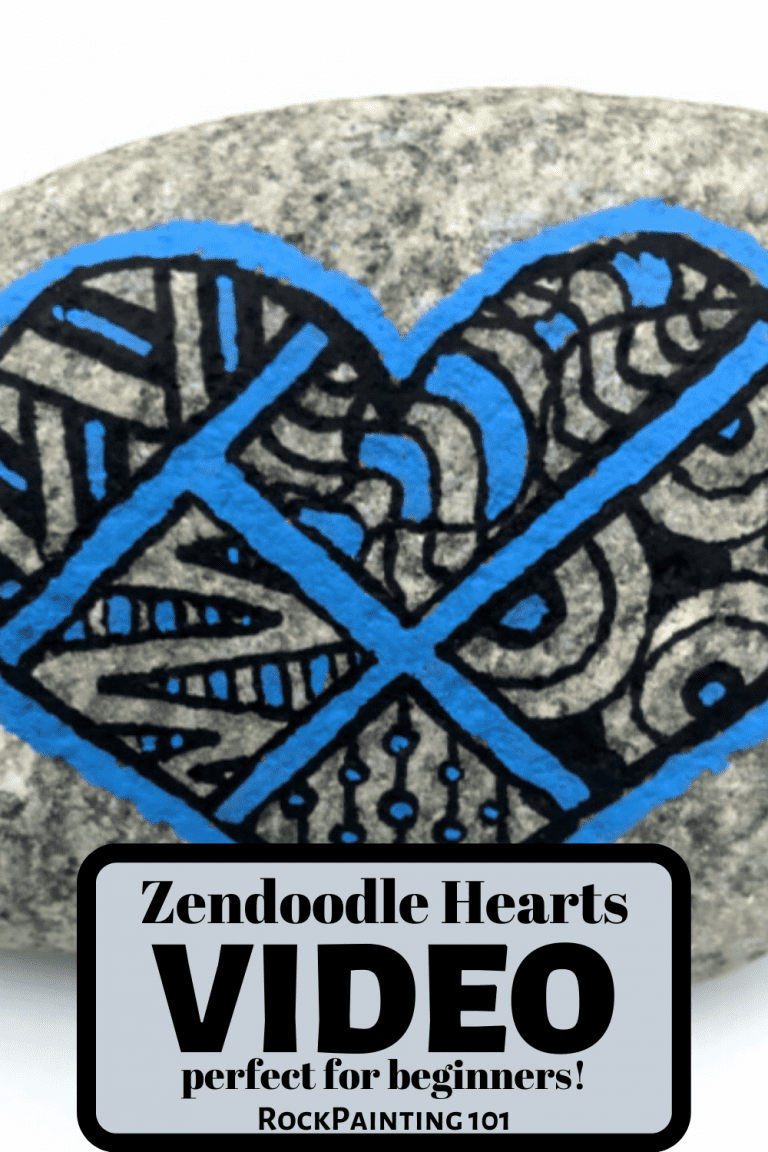 How to Paint a Zendoodle Heart - Rock Painting 101