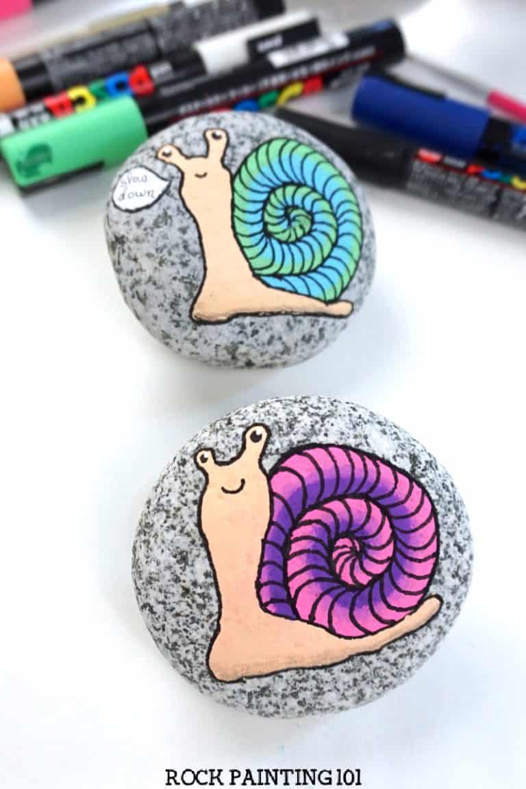 How to Paint a Snail for Beginners - Rock Painting 101