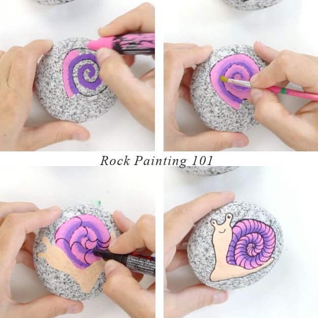 How to Paint a Snail for Beginners - Rock Painting 101