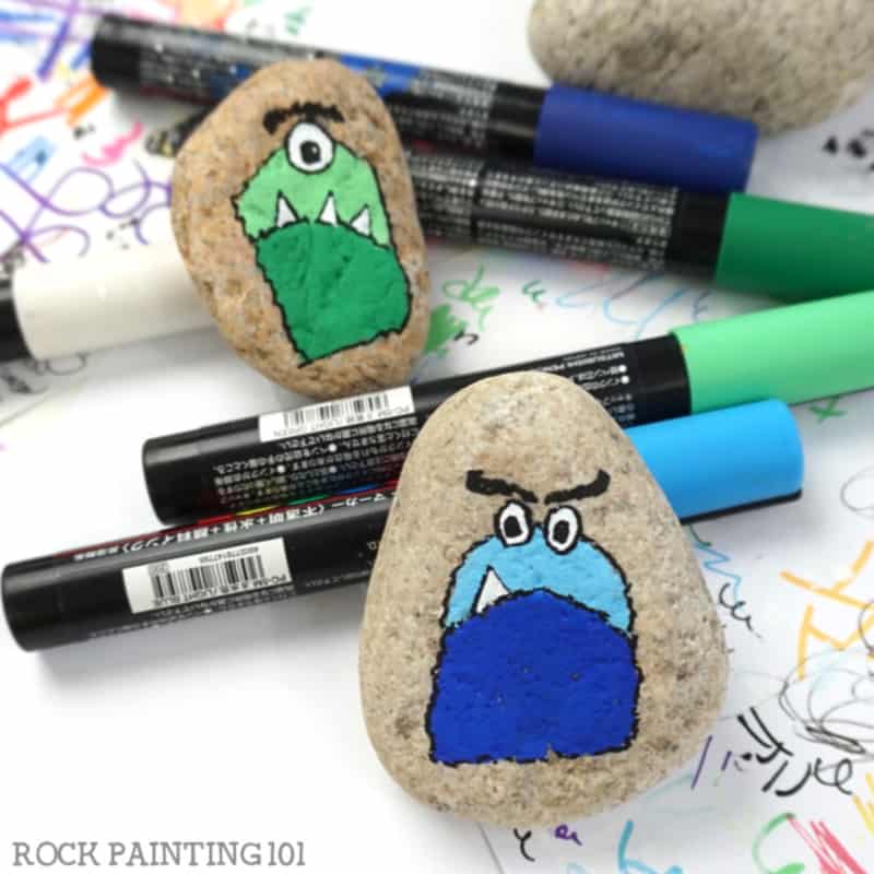 How to Paint an Adorable Grumpy Monsters - Rock Painting 101