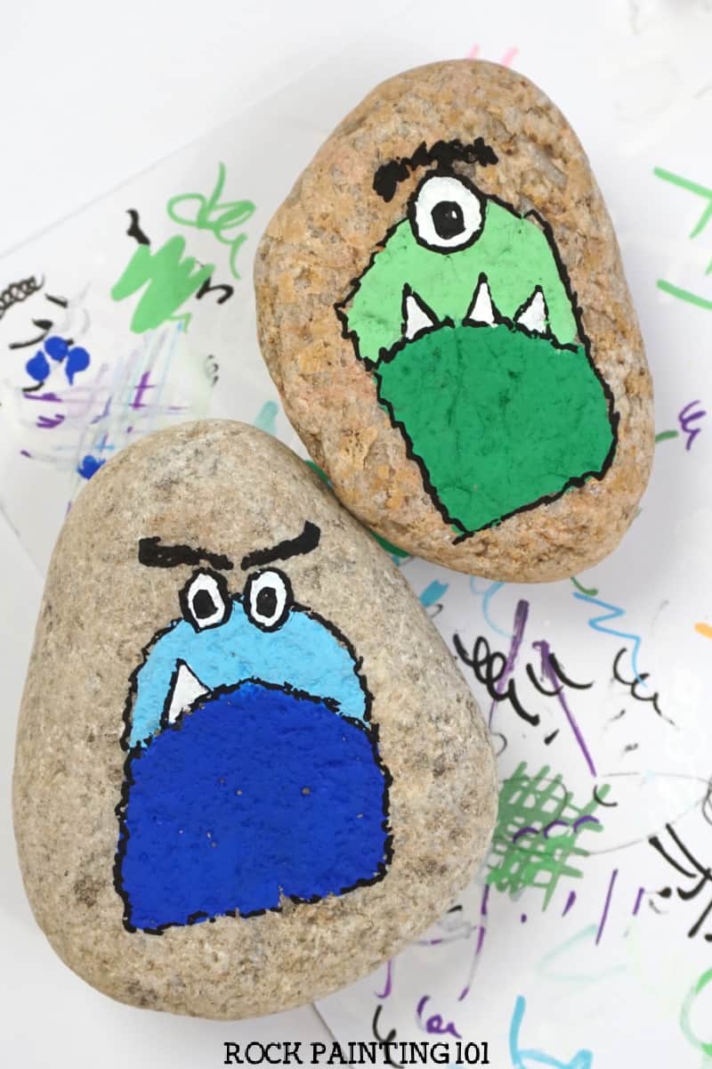 How to Paint an Adorable Grumpy Monsters - Rock Painting 101