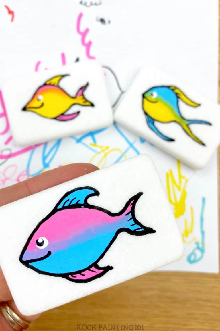 Easy Fish Painting for Beginners with Paint Pens - Rock Painting 101