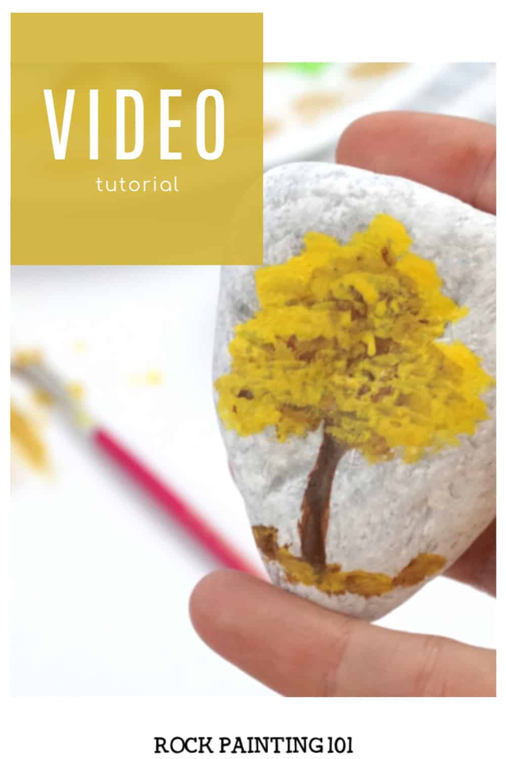 Acrylic Tree Painting Tutorial for Beginners - Rock Painting 101