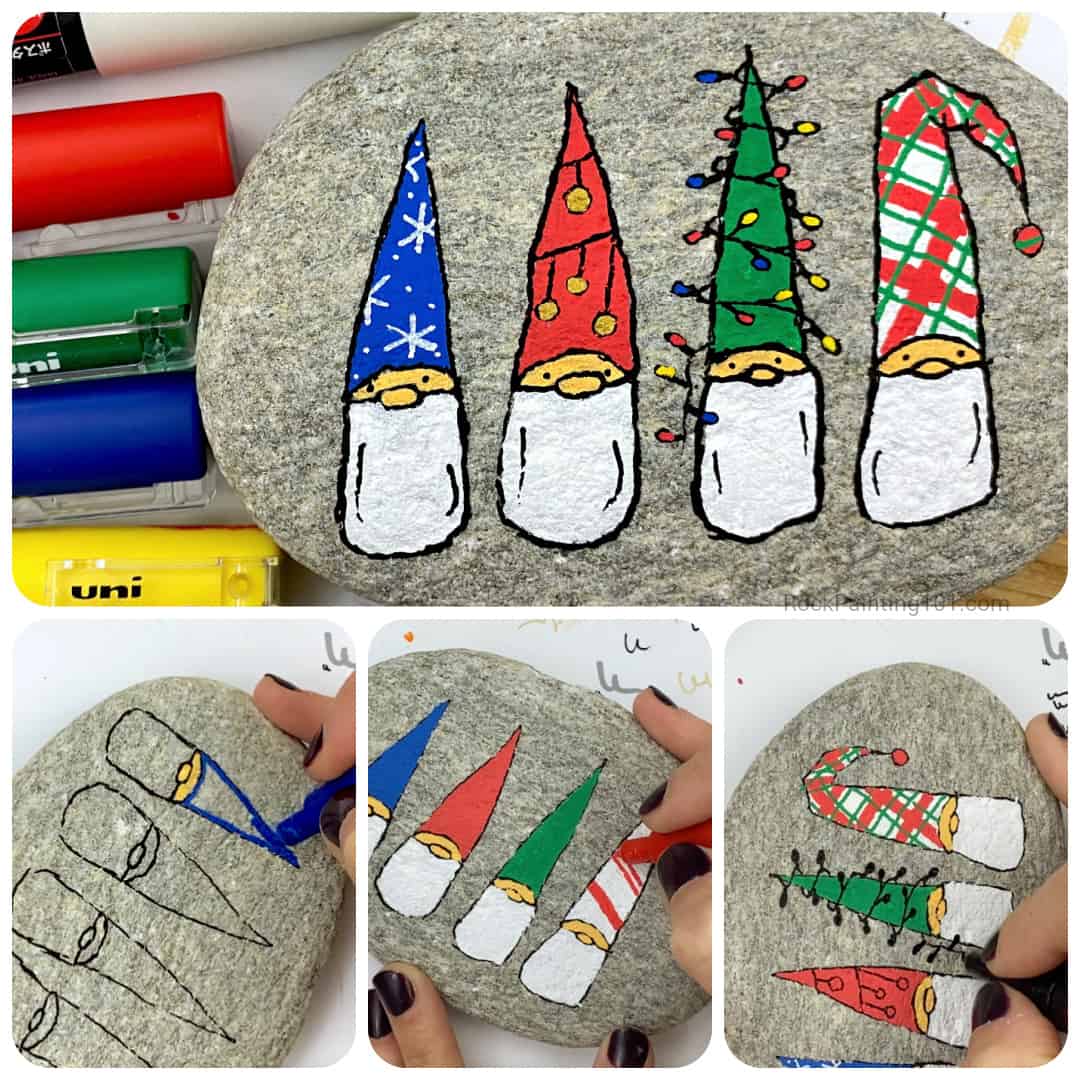How To Draw Gnomes with Christmas Flair! Gnomes made Easy! - Rock ...