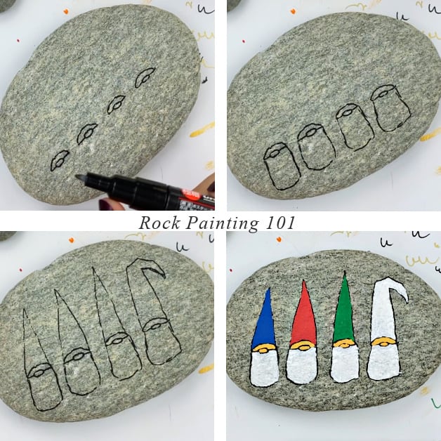 How To Draw Gnomes with Christmas Flair! Gnomes made Easy! - Rock ...