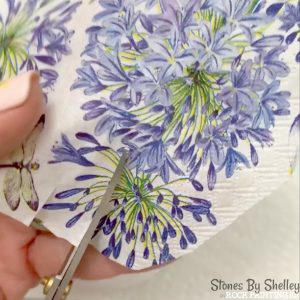 How to Decoupage Rocks with Napkins Step by Step - Rock Painting 101
