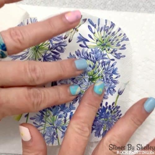 How to Decoupage Rocks with Napkins Step by Step - Rock Painting 101