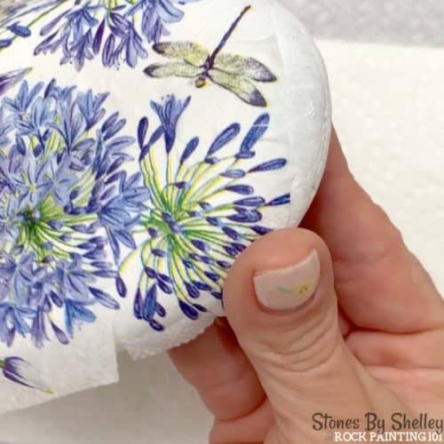 How to Decoupage Rocks with Napkins Step by Step - Rock Painting 101